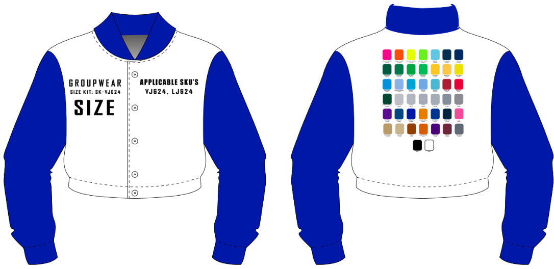 Varsity / Letterman Crop Top Jacket Size Samples - Tier One Apparel